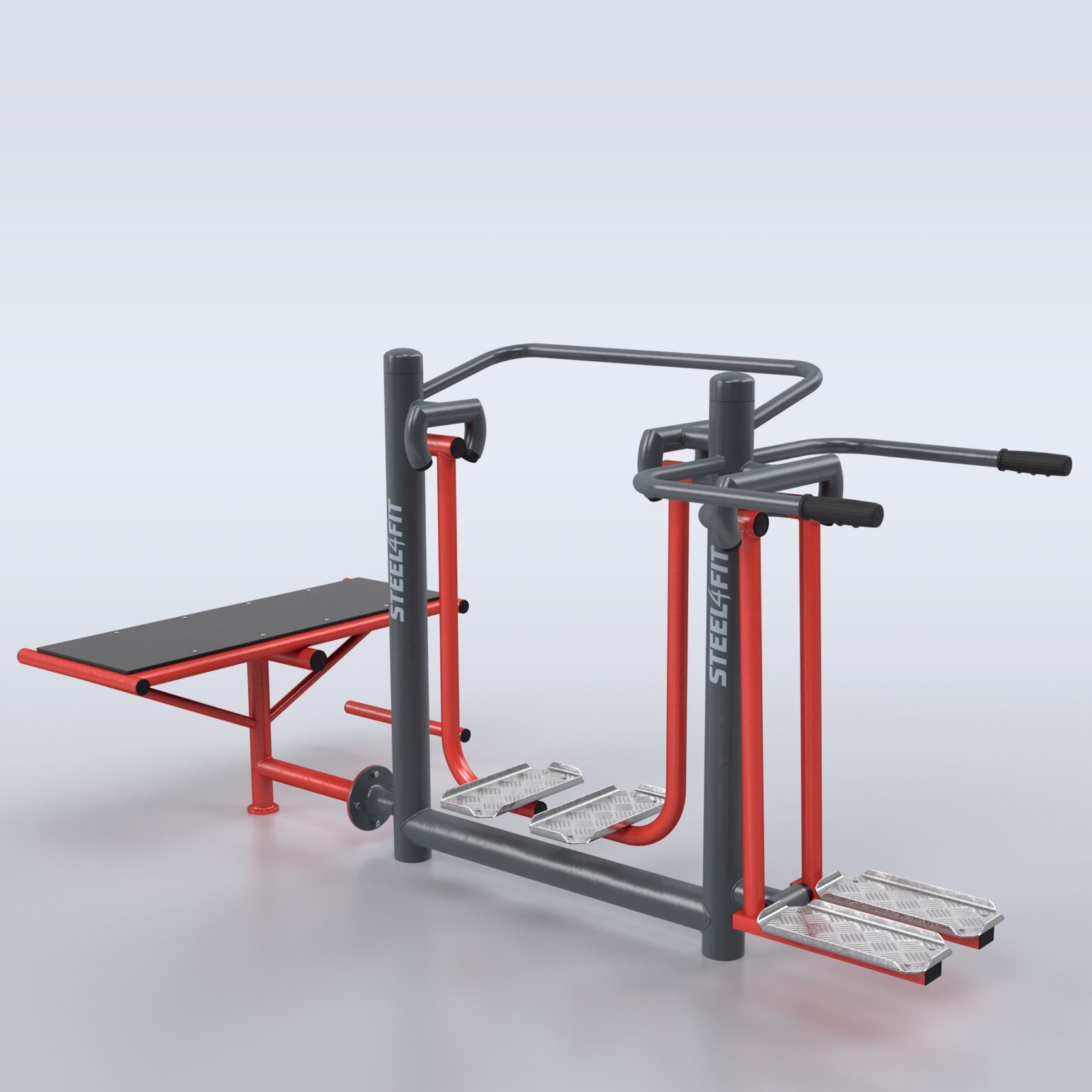 Bench + Air Walker + Adductor Steel4Fit - Trainer Outdoor Gym