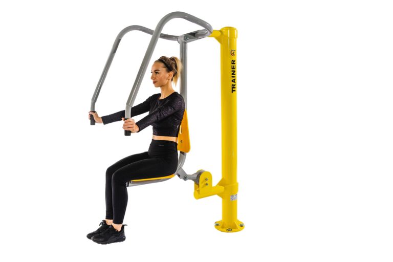 Pull Chair - Trainer Exercises for health in an outdoor gym